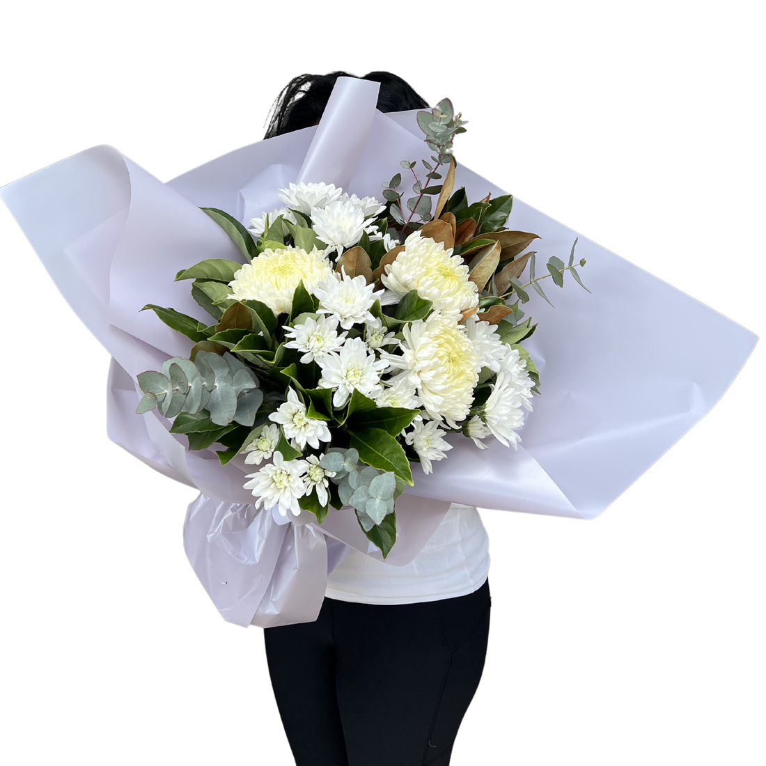 White Chrysanthemums and Disbuds Bouquet | Flower Delivery Melbourne ...